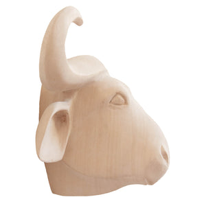 Hand Carved Cape Buffalo Head Trophy Wall Decor - Natural — Zeal Living