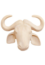 Hand Carved Cape Buffalo Head Trophy Wall Decor - Natural — Zeal Living